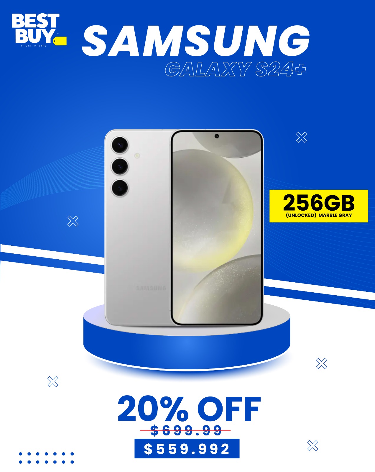 Samsung – Galaxy S24+ 256GB (Unlocked) – Marble Gray – Tech Tressure